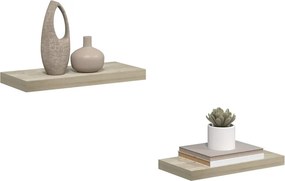 Plovoucí nástěnné police 2 ks dub 50 x 23,5 x 3,8 cm MDF 323872