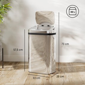 HOMCOM Senzorový odpadkový koš 30L automatický odpadkový koš s pohybovým senzorem pro kancelář, ložnici