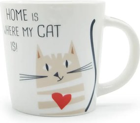 Porcelánový hrnek Home is where my cat is, 400 ml – dárek pro milovníky koček