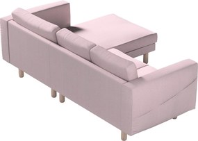 Potah na pohovku IKEA Norsborg 3-místná se šezlongem barva růžová látka pletený vzor