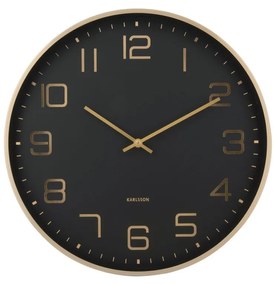 Karlsson 5973BK designové nástěnné hodiny černá, pr. 40 cm