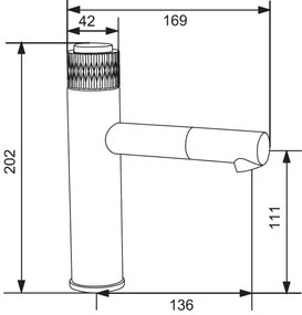 Mexen DIAMOND - Umyvadlová baterie, Černá-Zlatá, 71500-75