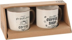 Sada hrnků Retro Coffee Shop 2 × 200 ml