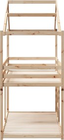 Patrová postel se střechou 80 x 200 cm masivní borové dřevo 3282041