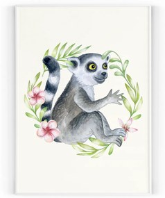 Plakát / Obraz Lemur Pololesklý saténový papír 210 g/m² A4 - 21 x 29,7 cm