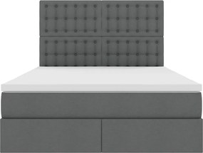 Postel s úložným prostorem a matrací Tmavě šedá 140 x 200 cm 3371911