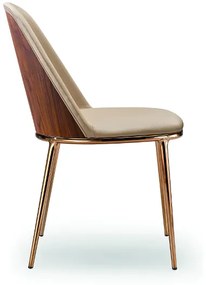 MIDJ - Židle Lea s dřevěnou skořepinou