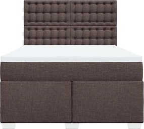 Box spring postel s matrací tmavě hnědá 140x190 cm textil 3290500