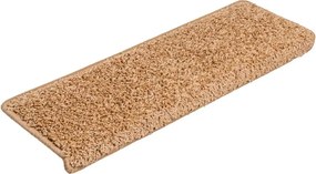Schodové rohože 10 ks 65 x 21 x 4 cm béžové s obdélníkovým okrajem 149819