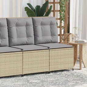 Zahradní sofa s polštářem Beige a šedá polyratan 3394479