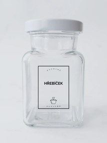 Samolepka na kořenky HŘEBÍČEK průhledná 3 × 4 cm tučné písmo