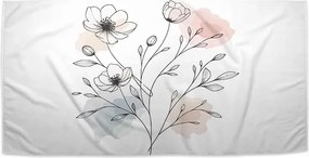 Sablio Ručník Květinová linie - 70x140 cm