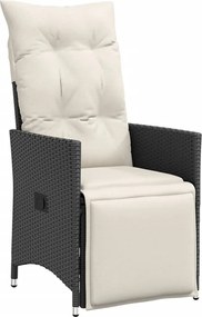 3dílný bistro set s poduškami černý polyratan 3276863