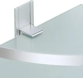 MSV TABARCA / Nástěnná rohová polička / 2 patra / hliník, sklo / 24 cm