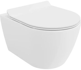 Mexen Carmen WC mísa Rimless s pomalu sklápějícím sedátkem slim, duroplast, bílý lesk - 30880100