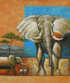 Sloni v Africe - 90 x 60 cm