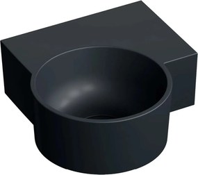 OMNIRES Ovo M+ - Umývátko 34x35 cm, bez přepadu, bez otvoru pro baterii, pravé, matná černá OVO335UWPBLV