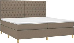 Box spring postel s matrací a LED taupe 200x200 cm textil 3135705