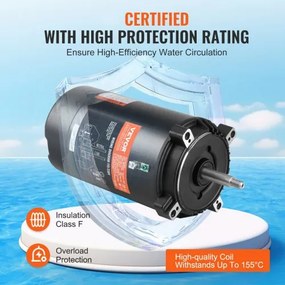 0,75 kW motor bazénového čerpadla 115/230 V 9,8/4,9 A 56J 3450RPM 90μF/250 V