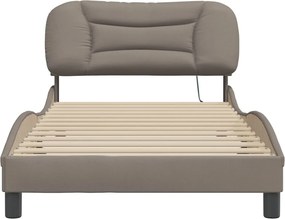 Rám postele s LED bez matrace Hvar Taupe 100x200 cm Látka 3213687