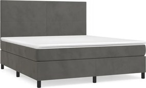 Box spring postel s matrací tmavě šedá 160x200 cm samet 3142912