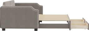 Válenda s přistýlkou a zásuvkami taupe 100 x 200 cm textil 3197678