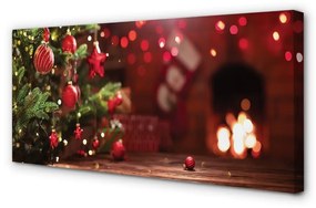 Obrazy na plátně Ozdoby vánoční strom dárky 120x60 cm