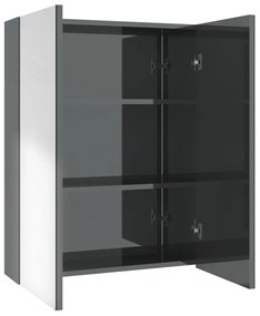 vidaXL Marketos Koupelnová skříňka se zrcadlem 60 x 15 x 75 cm MDF zářivě šedá