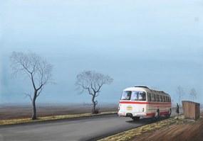 Štěpán Jirák | Zastávka v poli Rám: Bez rámu, Velikost: 30 x 40 cm