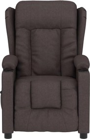 Elektrické masážní křeslo tmavě hnědé textil 3098794