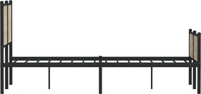 Kovový rám postele bez matrace dub sonoma 150 x 200 cm 3301399