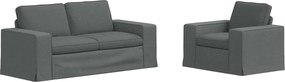 Set pohovek 2 ks Tmavě šedá textil 3407545