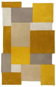 Flair Rugs koberce Ručně všívaný kusový koberec Abstract Collage Ochre/Natural ROZMĚR: 120x180