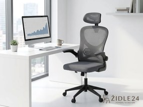 Ergonomická kancelářská židle ALEXANDRE - šedá síťovina