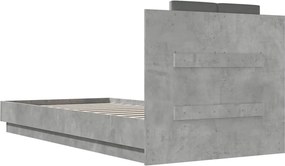 Rám postele s čelem betonově šedý 90 x 200 cm kompozitní dřevo 3209943