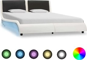 vidaXL Rám postele s LED světlem umělá kůže 120 x 200 cm [280373] Barva: Bílá a černá