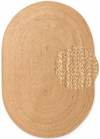 Koberec Hanse Home Jute Braided Rangpur naturální / zlatý ovál