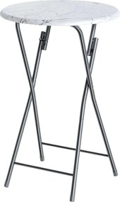 Cateringový skládací barový stůl MARLE 60 cm mramorově bílý