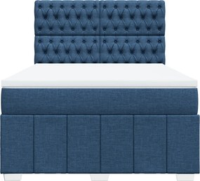 Box spring postel s matrací modrá 140x200 cm textil 3291704