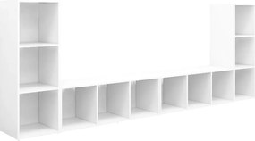 TV skříňky 4 ks bílé 107 x 35 x 37 cm dřevotříska 3080033