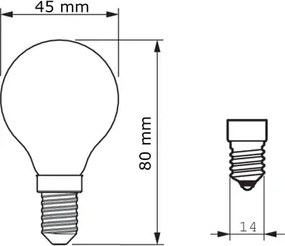Philips CorePro LEDLuster E14 P45 / LED žárovka / 2W / 250 lm / 2700 K