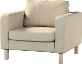 Potah na křeslo IKEA Karlstad, krátký barva béžová látka pletený vzor