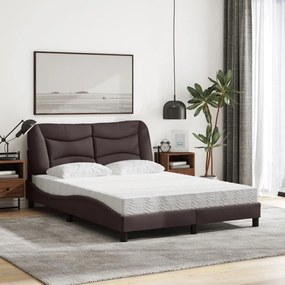Postel s matrací Hvar tmavě hnědá 140 x 190 cm textil 3208530