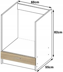 Spodní kuchyňská skříňka na troubu LIMA S60KU bílá / dub sonoma
