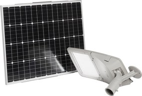 FAN LED-FEBO-SOLAR Veřejné solární osvětlení LED FEBO stříbrná, hliník, 40 W, 6800 lm, 4000 K, IP65, solární panel, 29,99 x 62,568 x 25,3 cm - FANEUROPE