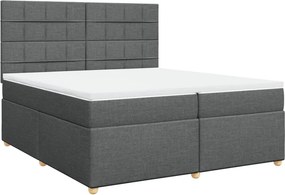 Box spring postel s matrací tmavě šedá 200x200 cm textil 3291388