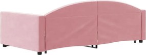 Válenda s přistýlkou a zásuvkami růžová 90 x 200 cm samet 3197352