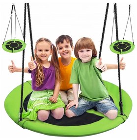 Závěsný houpací kruh pro děti v zelené barvě