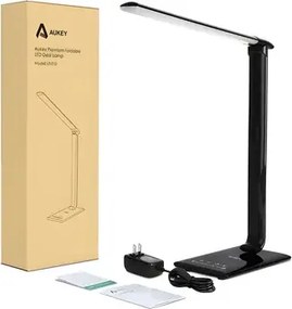 LT-T10 černá / Stolní LED lampička / dotykové ovládání / 12W / 3000-65