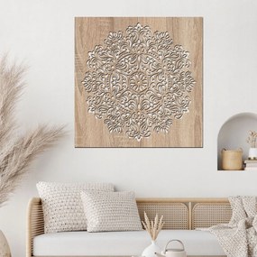dřevo života Dřevěná mandala VNITŘNÍHO KLIDU Zvolte rozměr (cm): 95x95, Zvolte barvu dekoru: Dub Sonoma